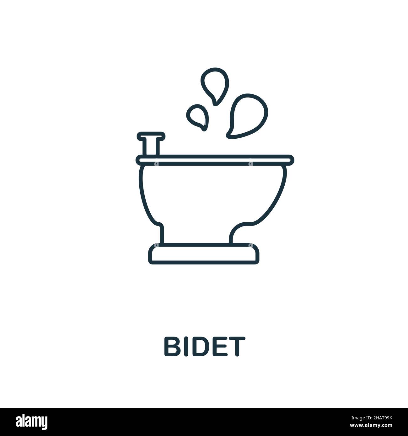 Bidet icon. Line element from bathroom collection. Linear Bidet icon ...