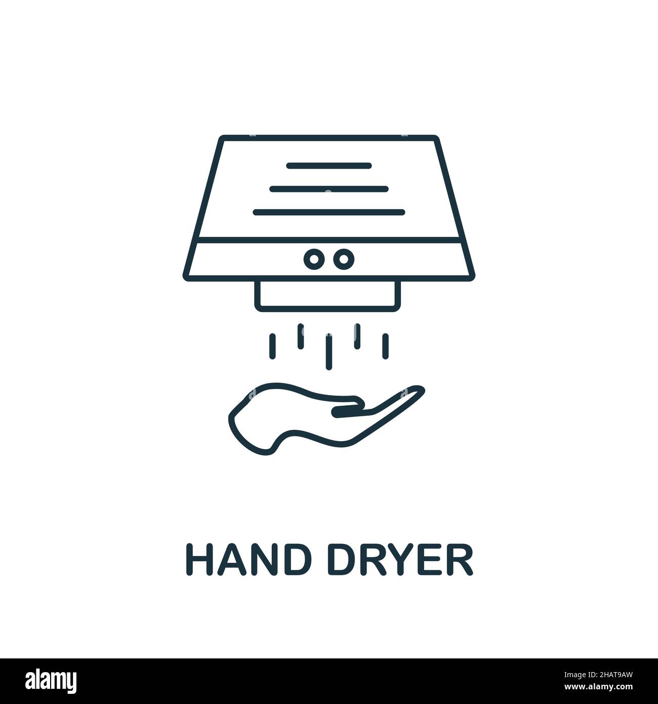 Hand Dryer icon. Line element from bathroom collection. Linear Hand ...