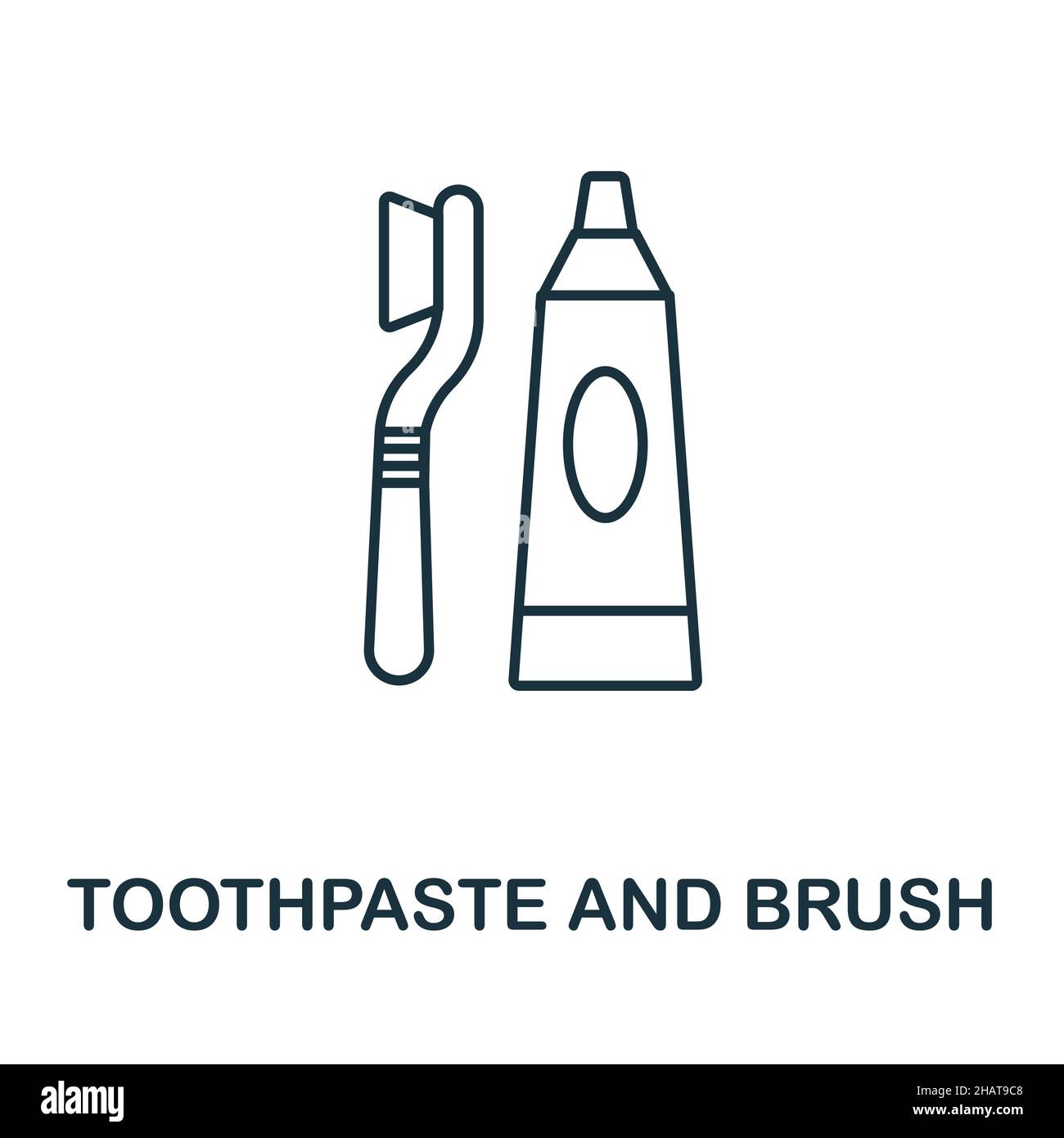 Toothpaste And Brush icon. Line element from bathroom collection ...