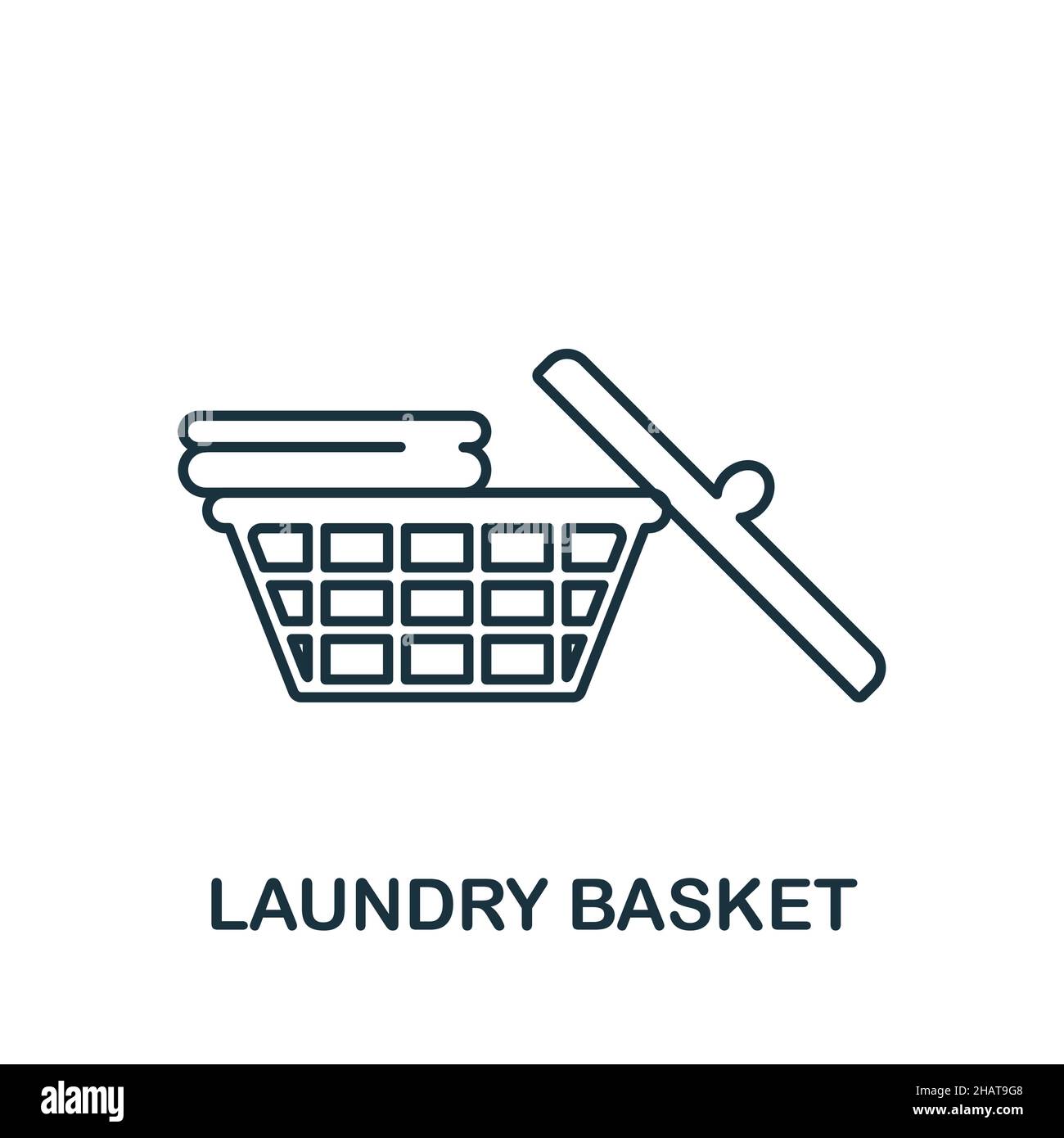 Laundry Basket icon. Line element from bathroom collection. Linear ...