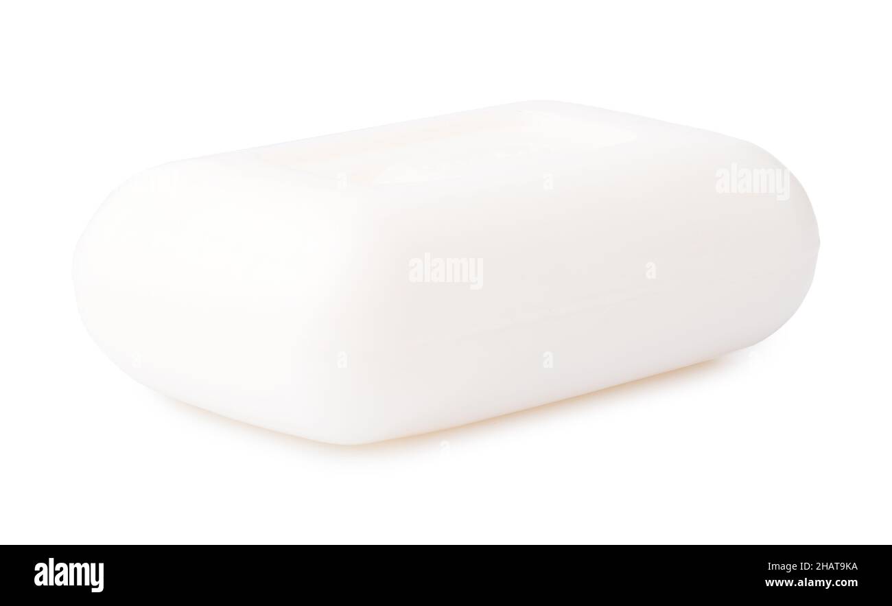Single soap bar isolated on white background Stock Photo - Alamy