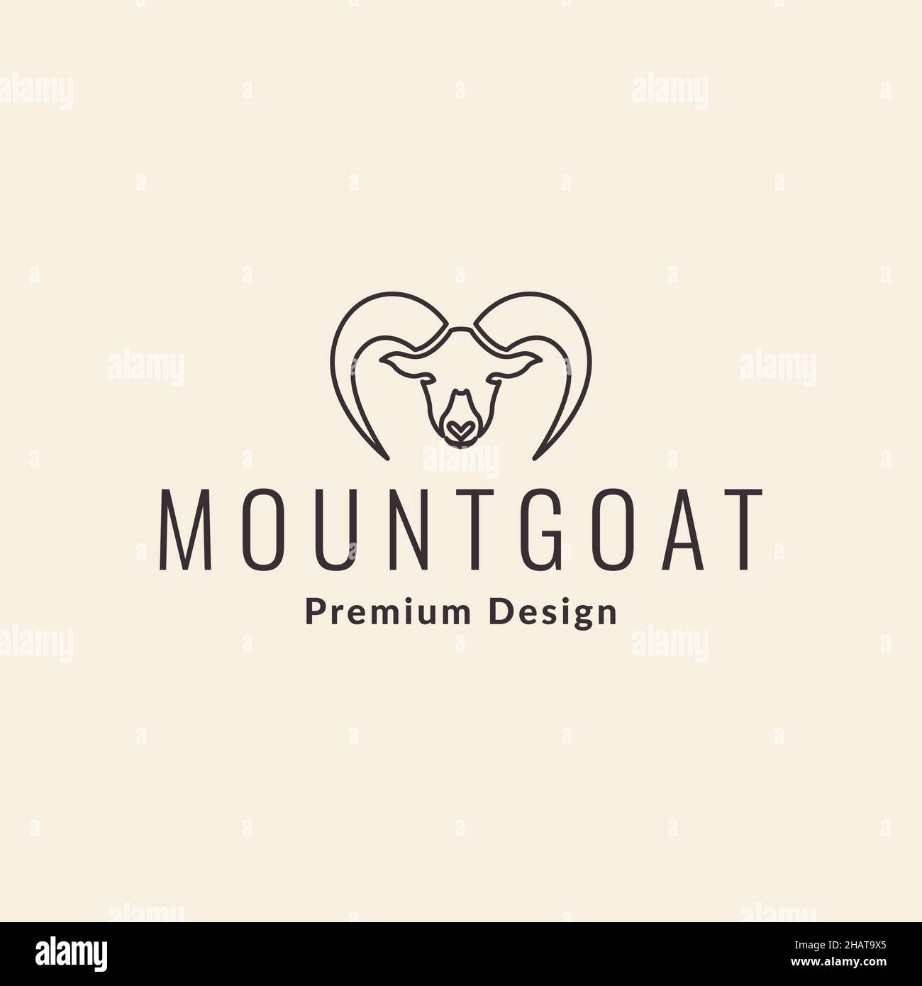 line mount goat logo symbol icon vector graphic design illustration ...