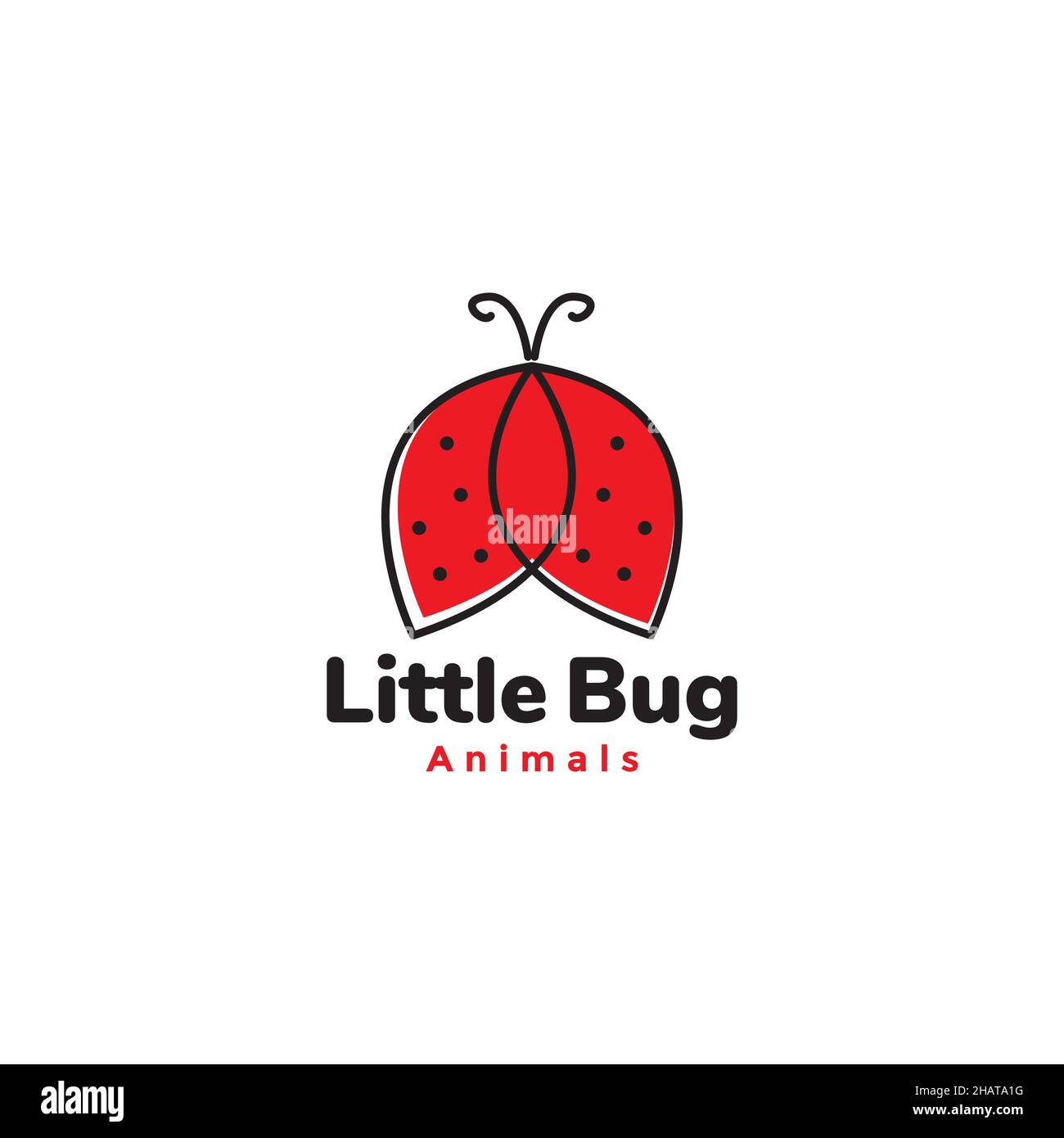 colorful red lady bug insect line logo symbol icon vector graphic ...