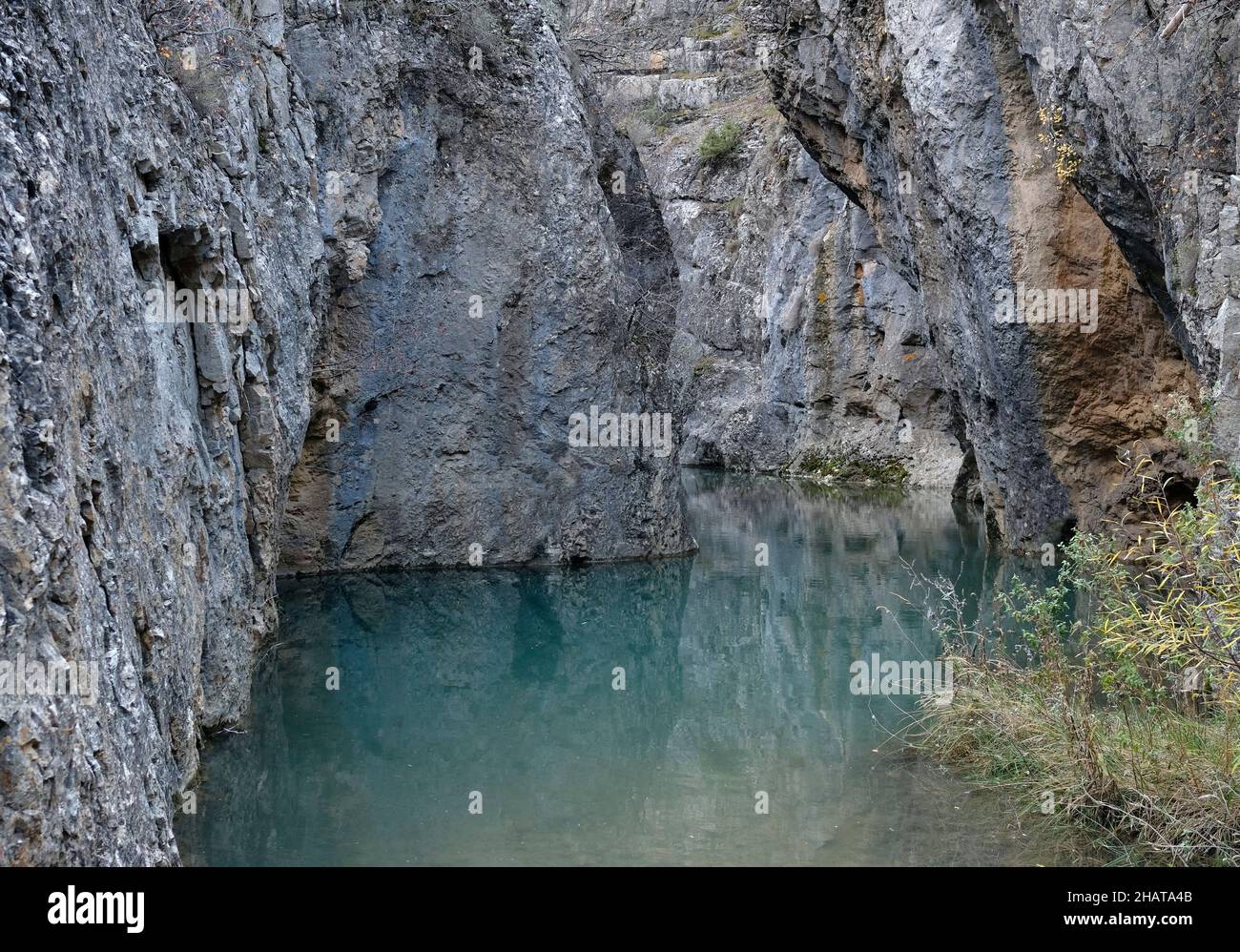 Natural river water of the Río Blanco in Spain Stock Photo - Alamy