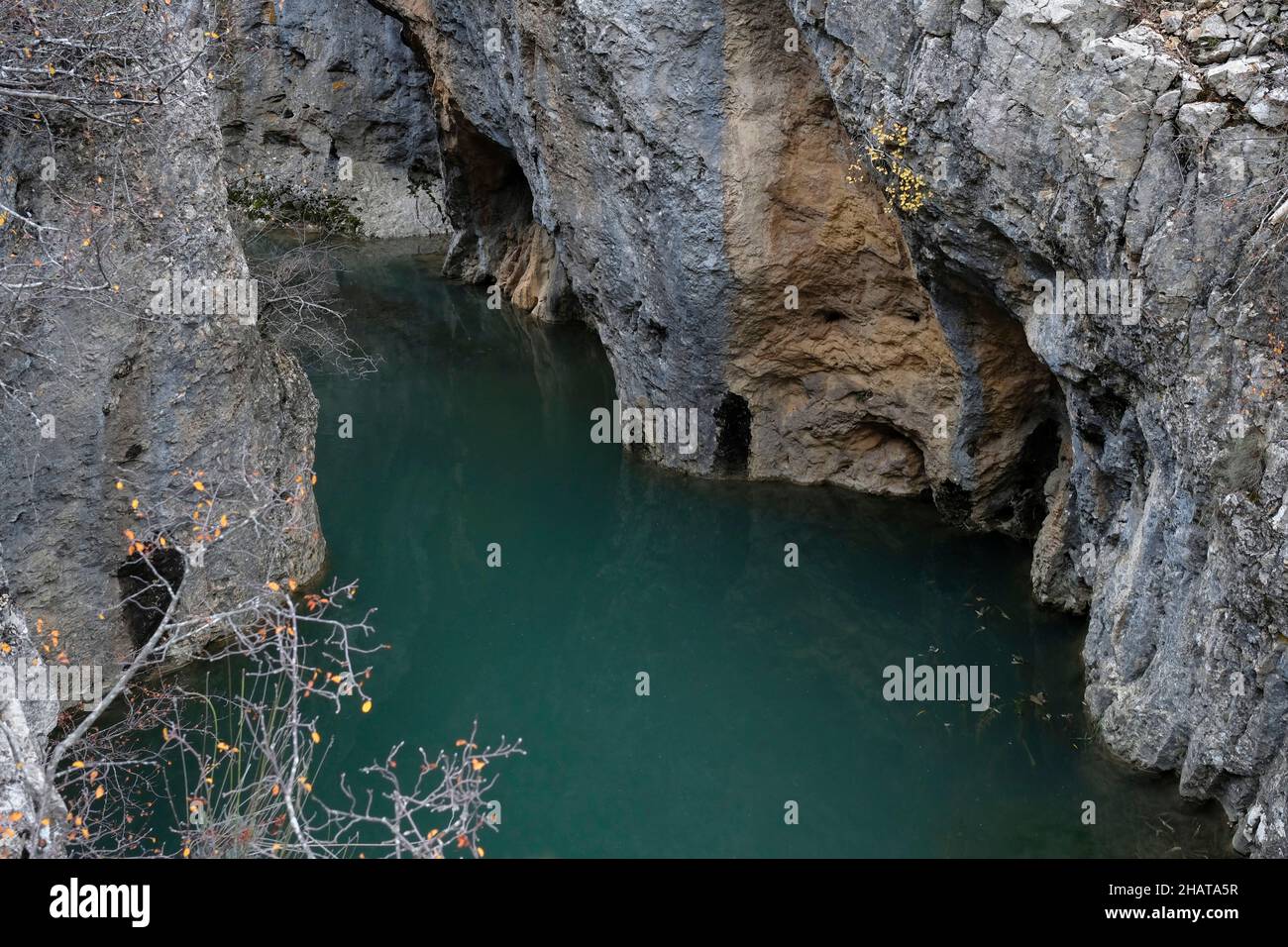 Natural river water of the Río Blanco in Spain Stock Photo - Alamy