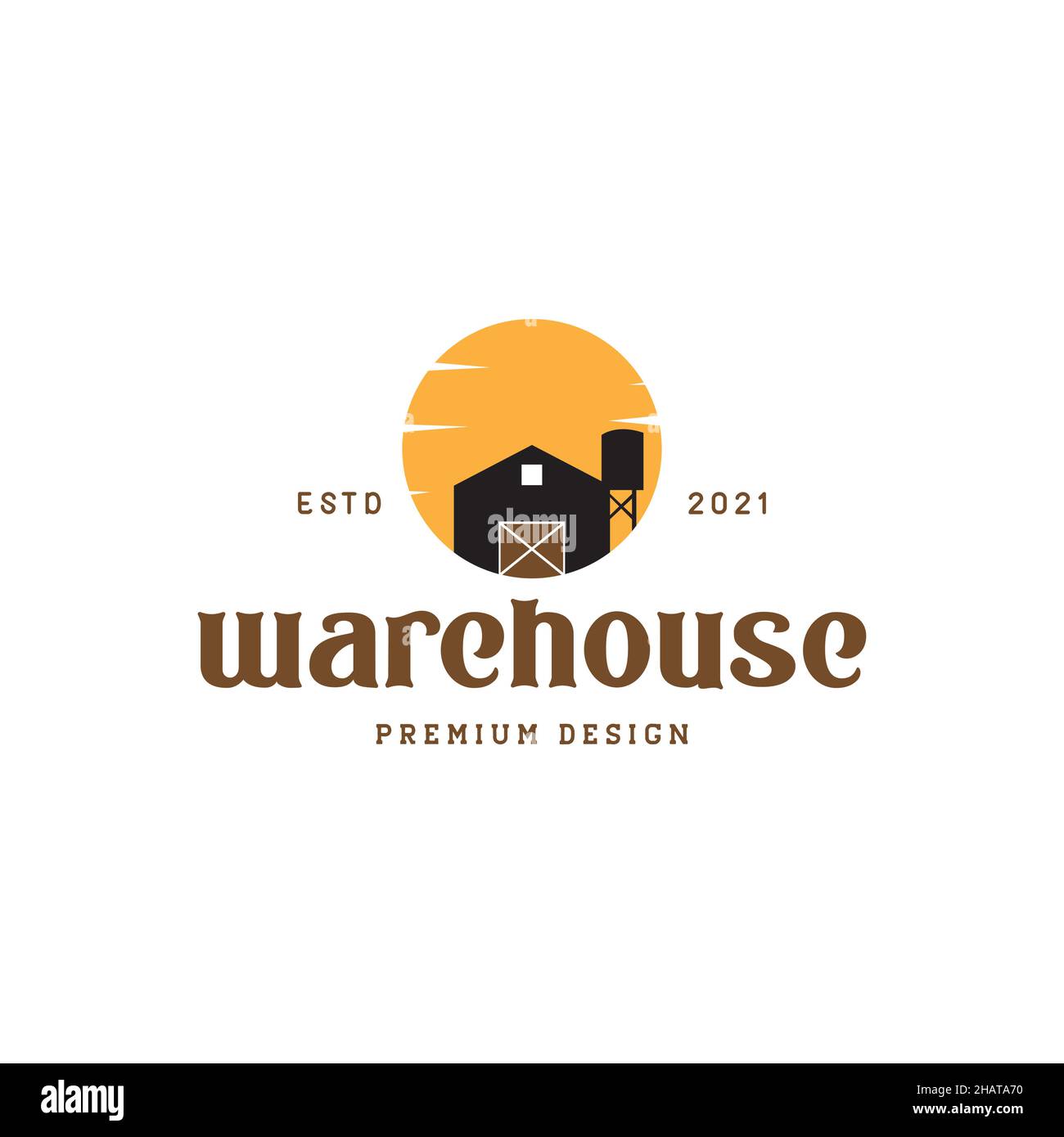 Old building brick warehouse Stock Vector Images - Alamy