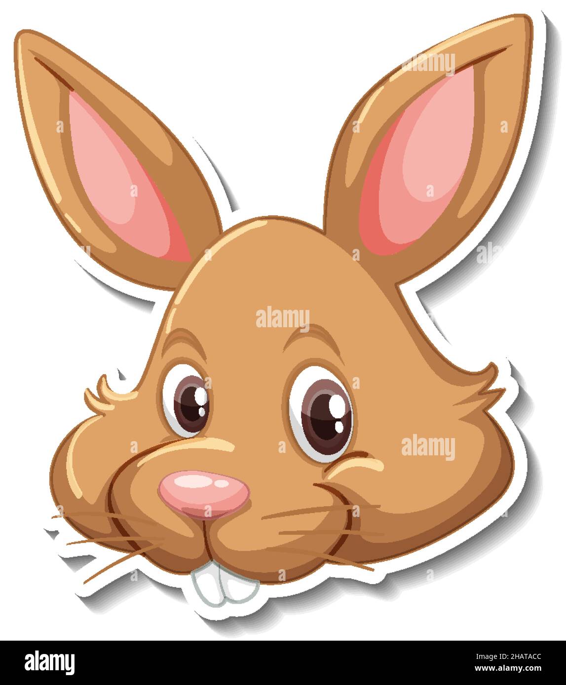 Head of Rabbit animal cartoon sticker illustration Stock Vector Image ...