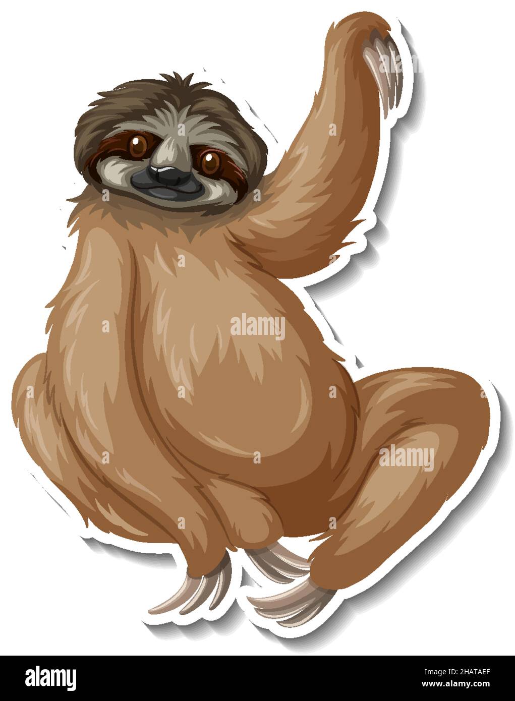 A sloth animal cartoon sticker illustration Stock Vector Image & Art ...