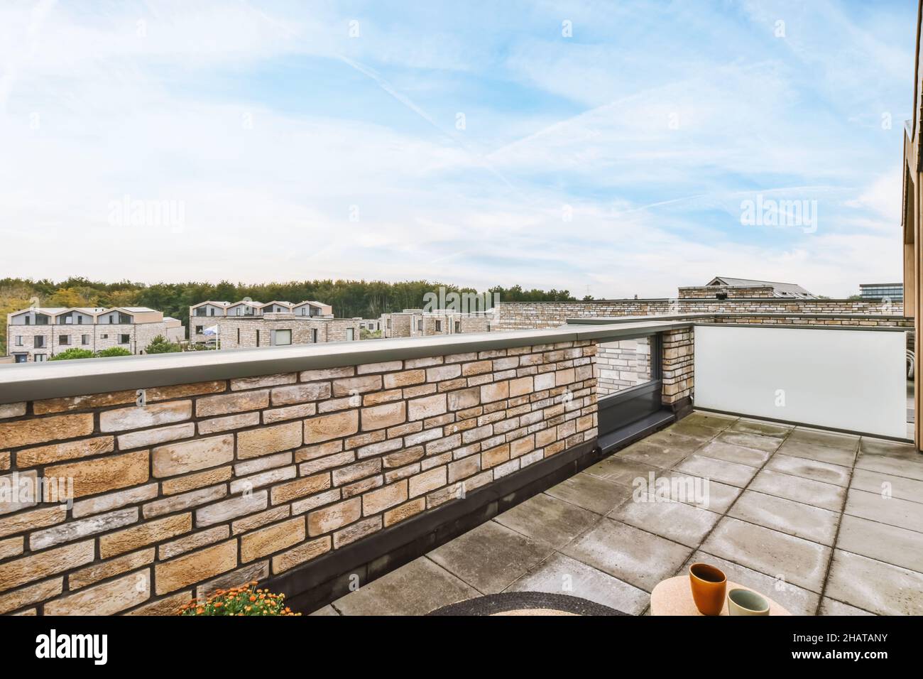 Stunning design of a gorgeous balcony with amazing views Stock Photo ...