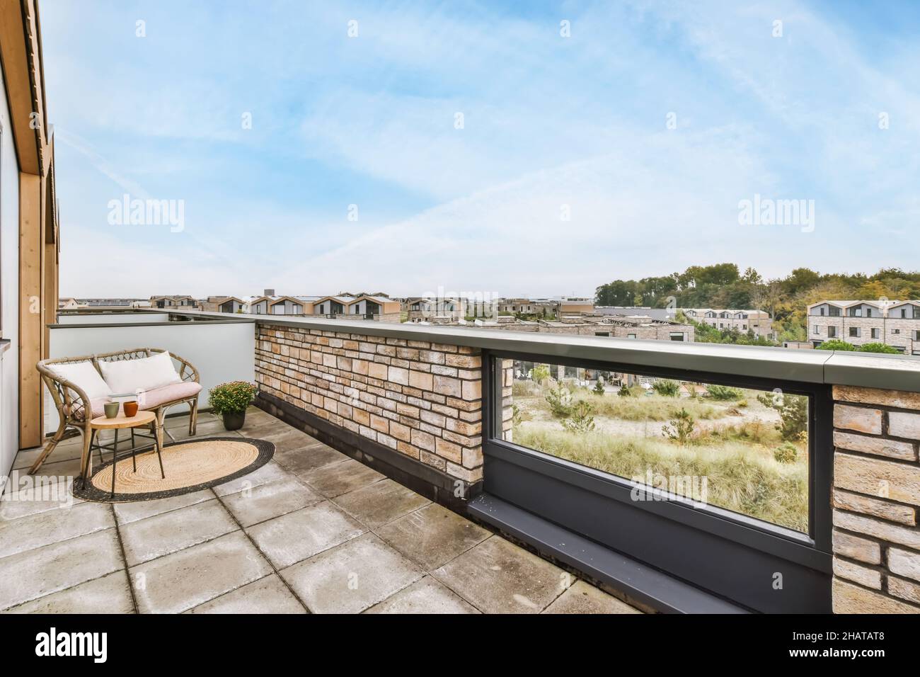 Stunning design of a gorgeous balcony with amazing views Stock Photo ...