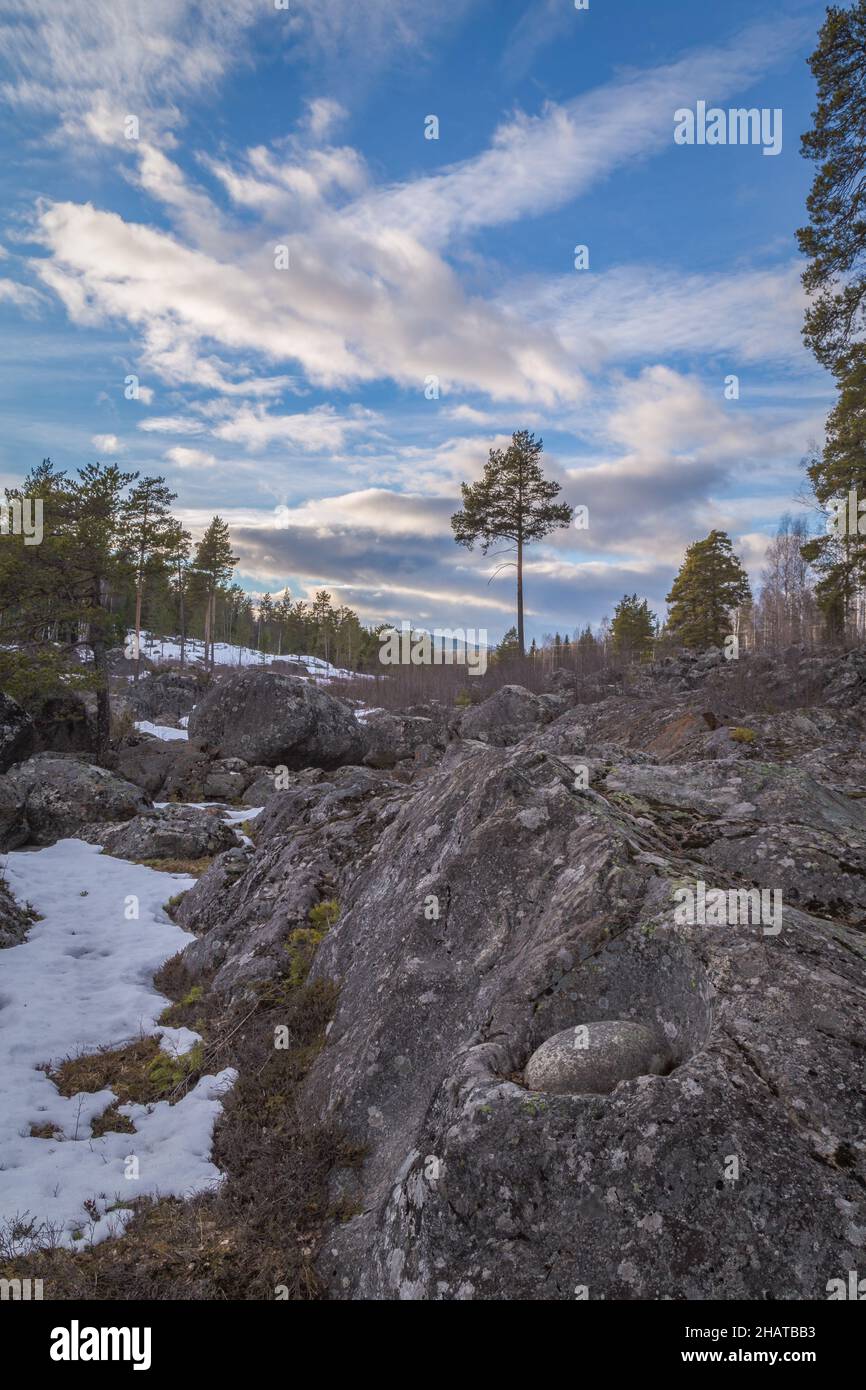 Boulder rocks fall road hi-res stock photography and images - Alamy