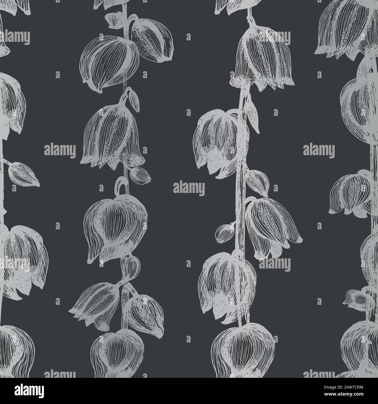 beautiful monochrome grey and white seamless background flower Hand ...
