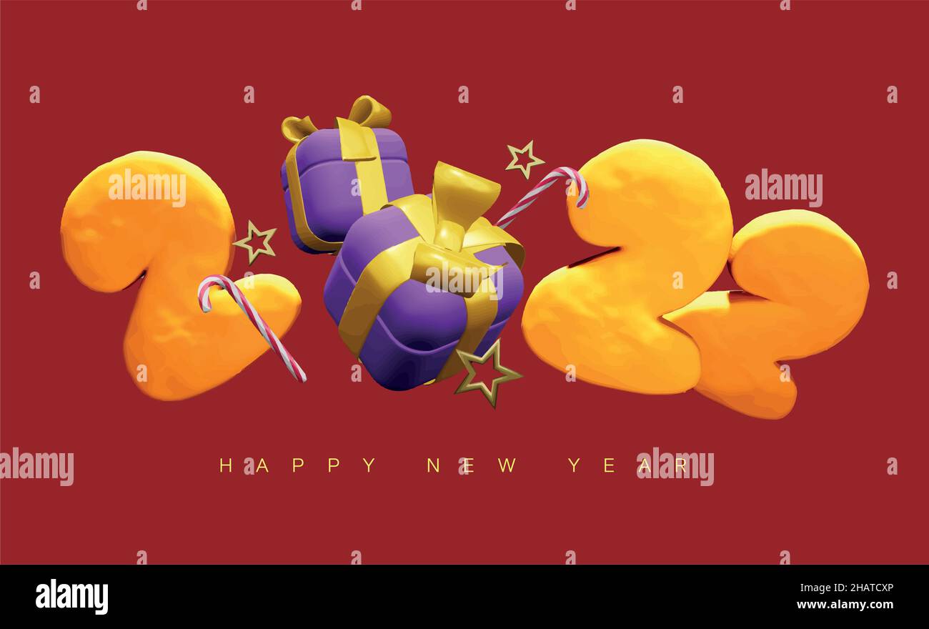 New 2022 Year is coming. Two gift Stock Vector Image & Art - Alamy