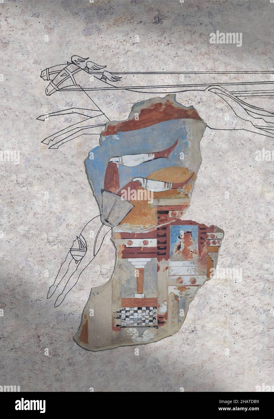 Mycenaean wall fresco of a battle scene from the Palace of Mycenae ...