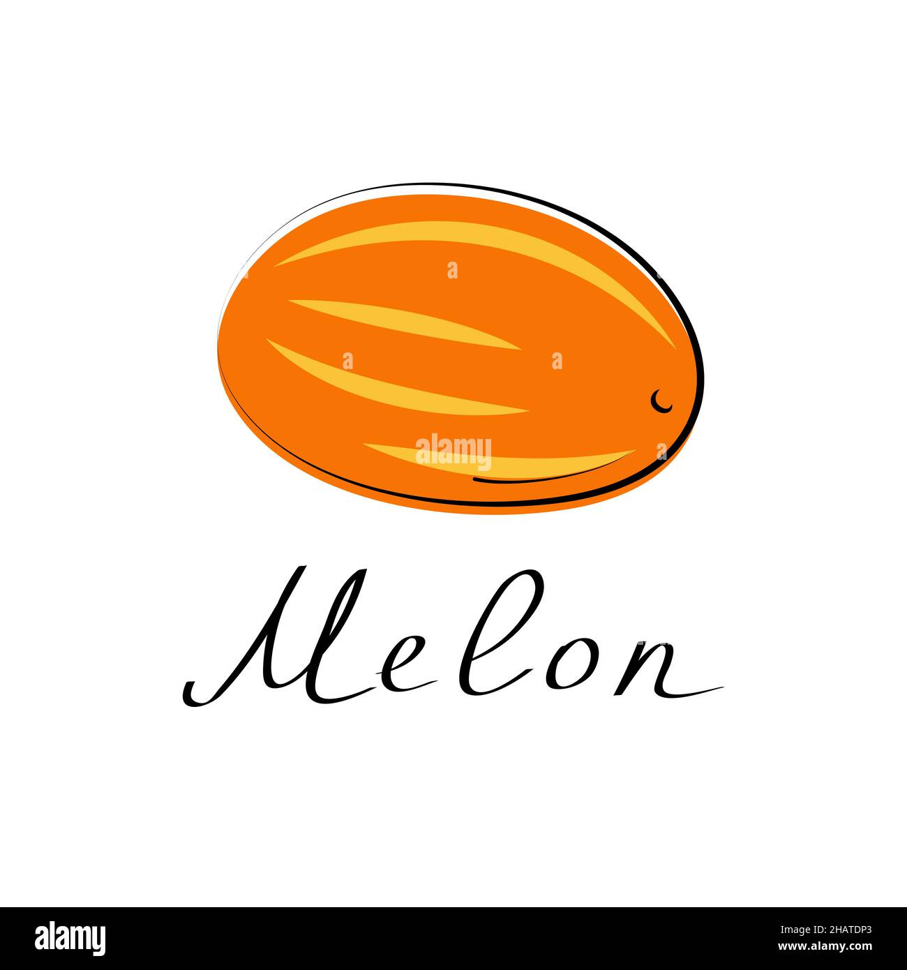 Melon vector cartoon flat illustration. Fresh berry fruit and vegetable ...