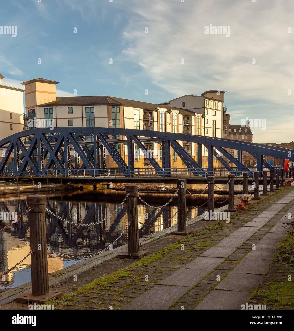 Victoria swing Bridge in Leith, Edinburgh, Scotland, UK Stock Photo - Alamy