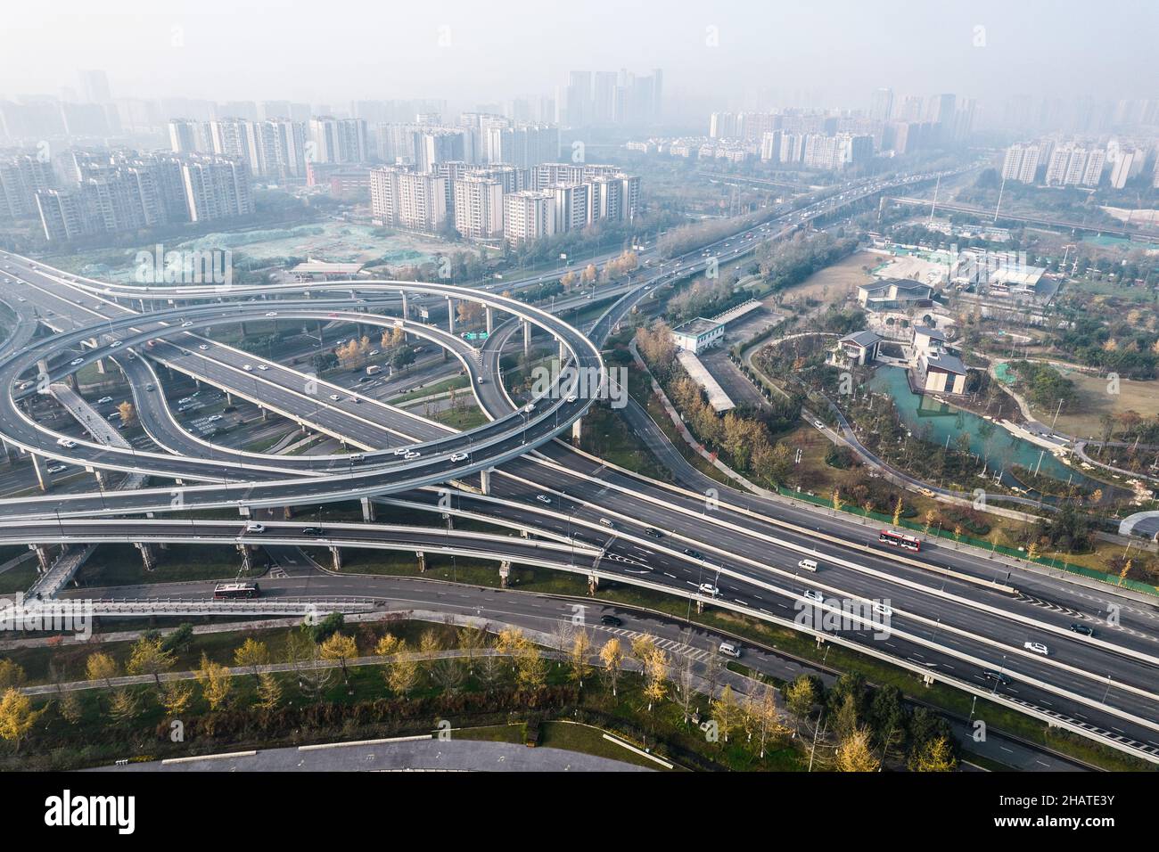 Road traffic in city at Chengdu, China Stock Photo - Alamy