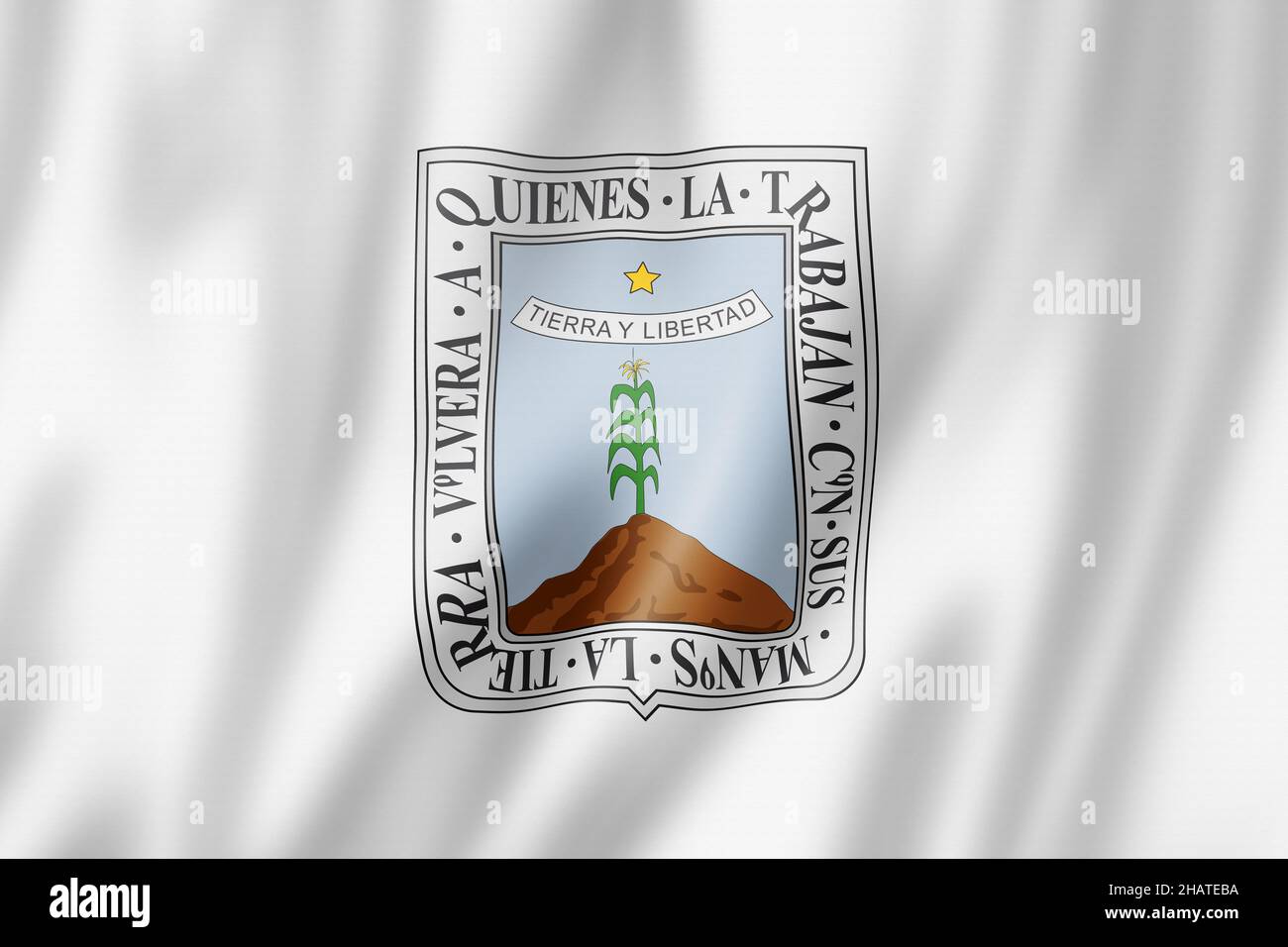 Morelos state flag, Mexico waving banner collection. 3D illustration ...
