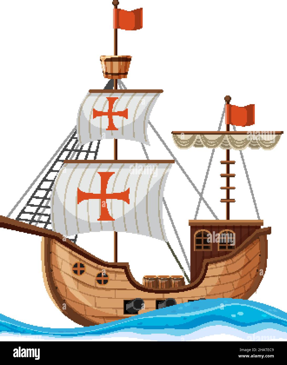 Christopher columbus ship isolated illustration Stock Vector Image ...