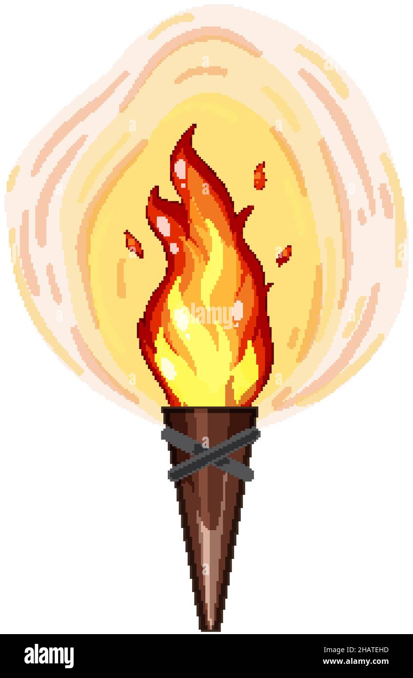 Torch flame in cartoon isolated illustration Stock Vector Image & Art ...
