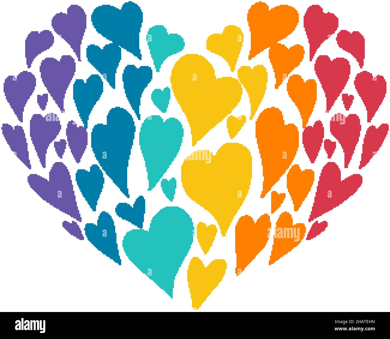 Heart shape made of small hearts illustration Stock Vector Image & Art ...