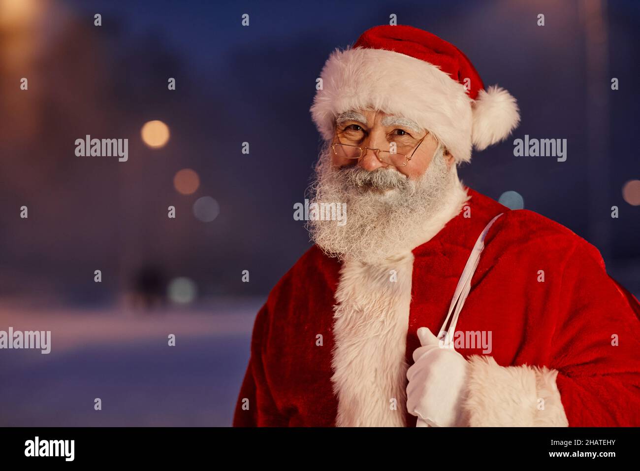 Portrait santa claus wearing eyeglasses hi-res stock photography and ...