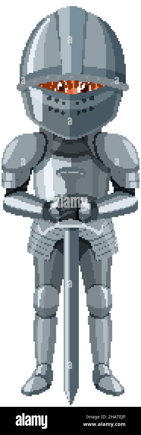 Medieval knight cartoon character isolated illustration Stock Vector ...