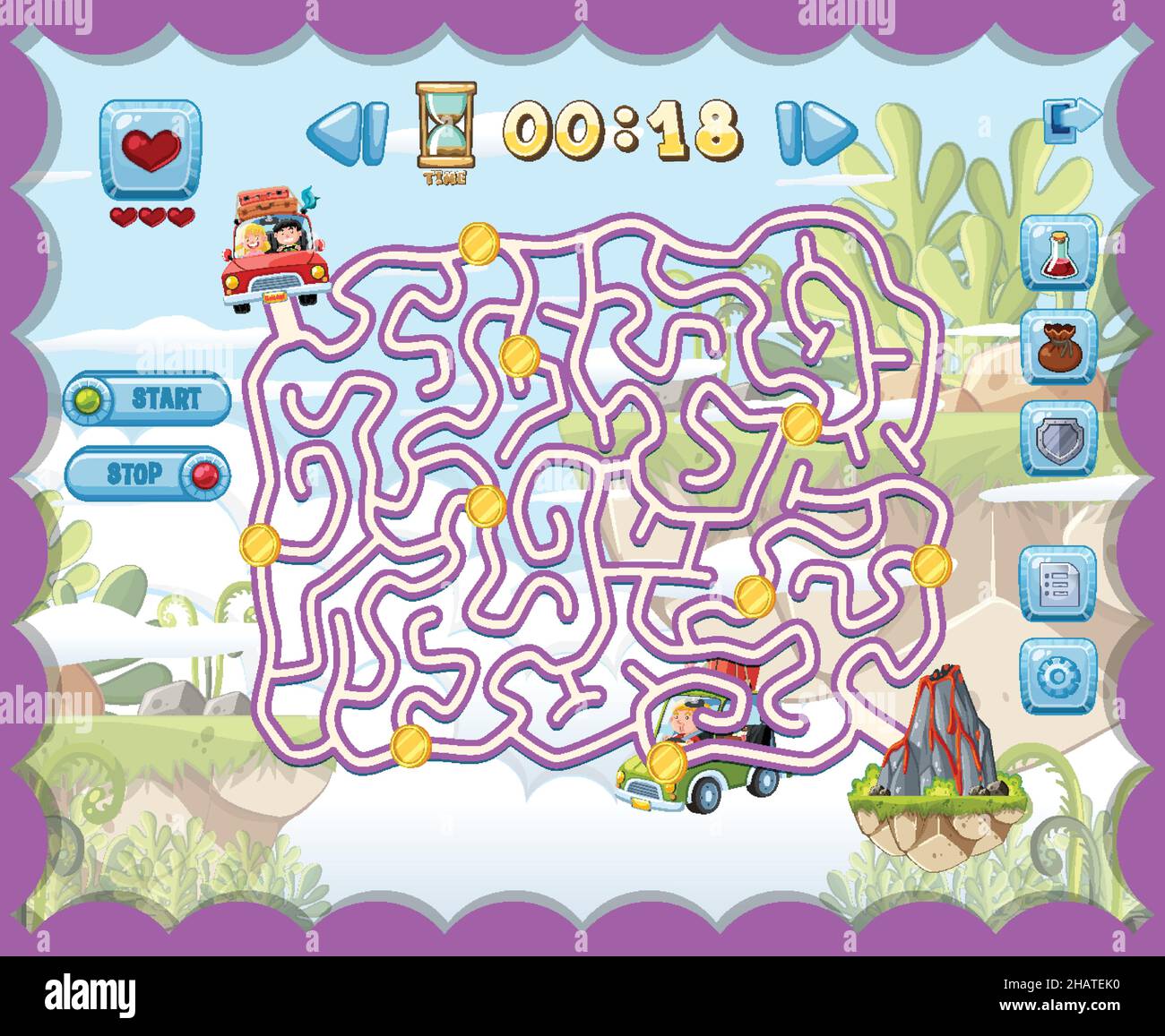 Maze game template for kid illustration Stock Vector Image & Art - Alamy