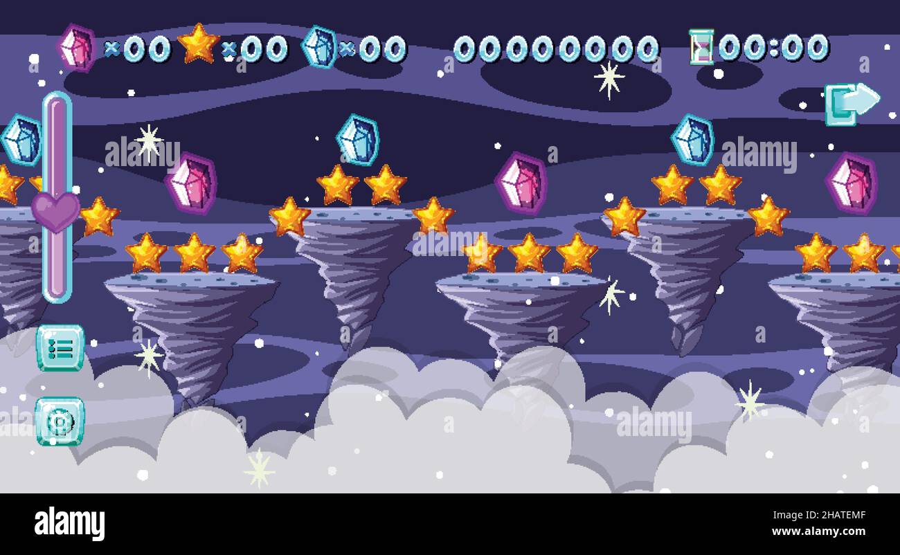 A Game Template Galaxy Space Scene illustration Stock Vector Image ...