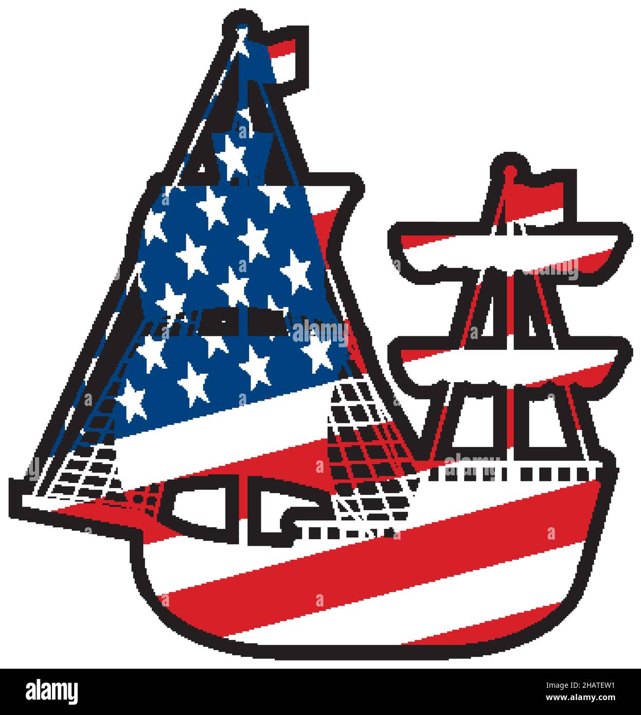 American flag sailboat Stock Vector Images - Alamy