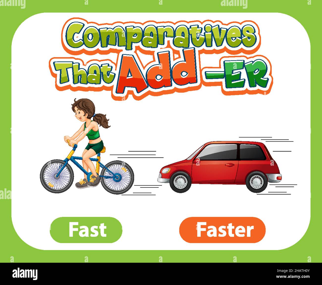Comparative adjectives for word fast illustration Stock Vector Image ...
