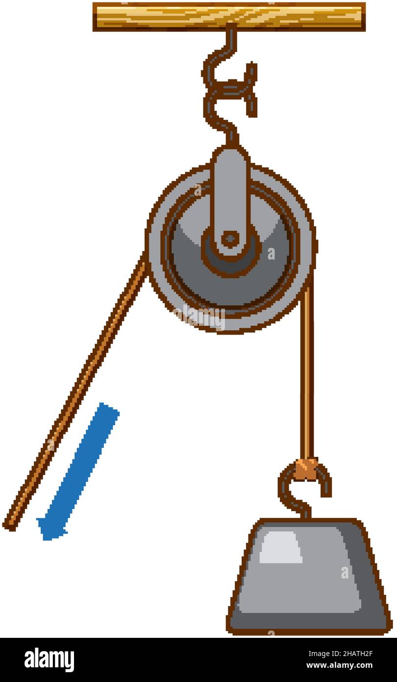 Science experiment on force and motion with pulley illustration Stock ...