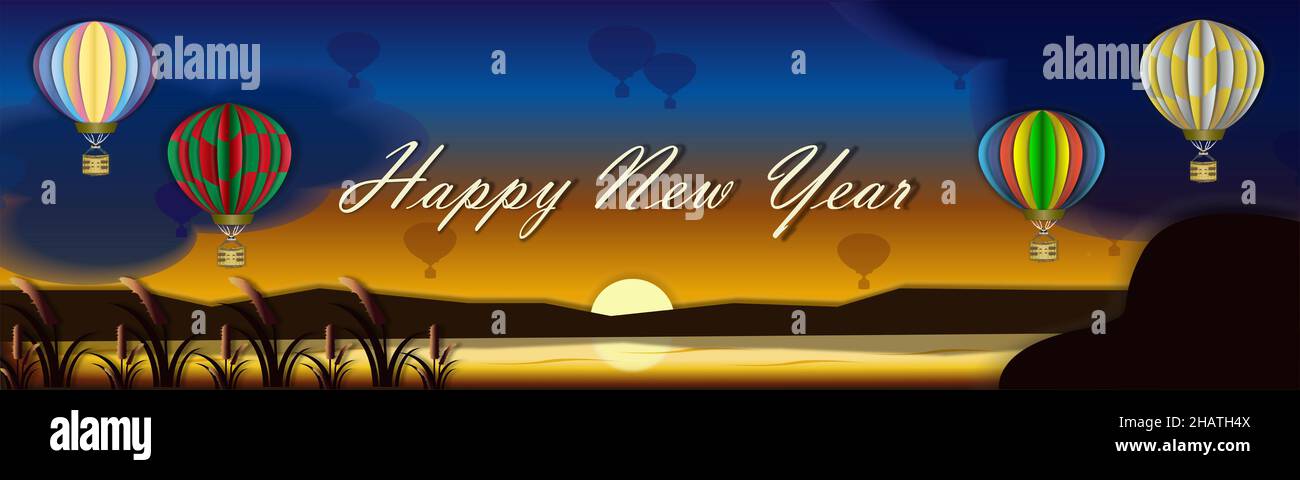The dawn of sunrise of new year background Stock Photo - Alamy
