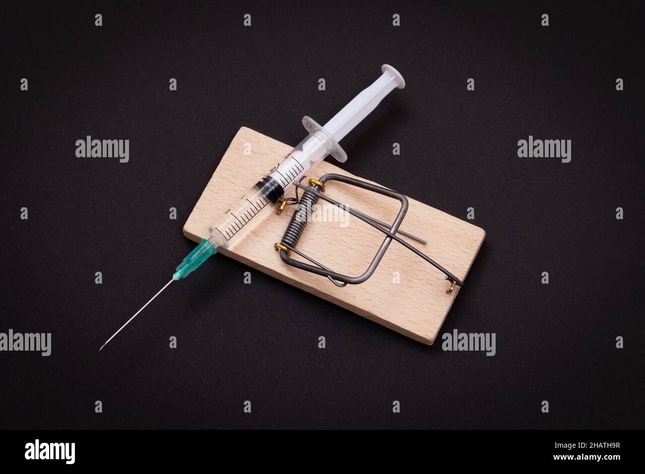 Drug Addict, Heroin Hazard or Dose Trap Concept - Disposable Syringe ...