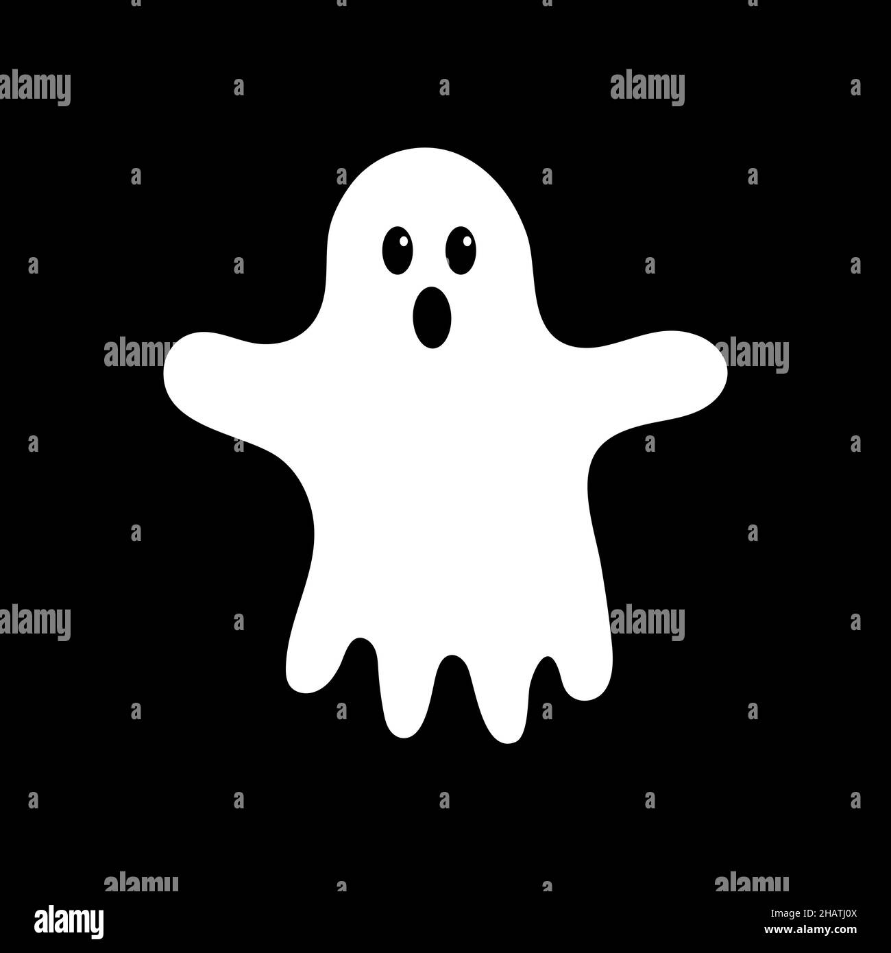 Cartoon cute ghost. Vector illustration. Halloween Stock Vector Image ...
