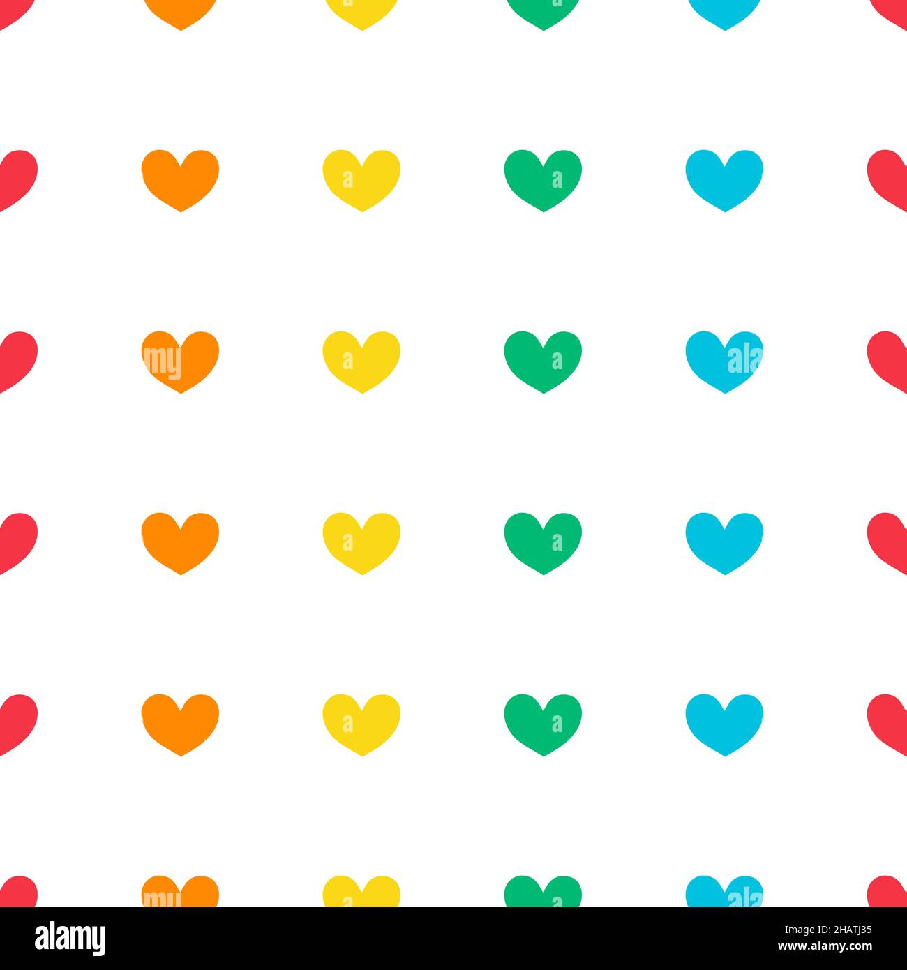 Seamless pattern with rainbow hearts . Vector illustration Stock Vector ...