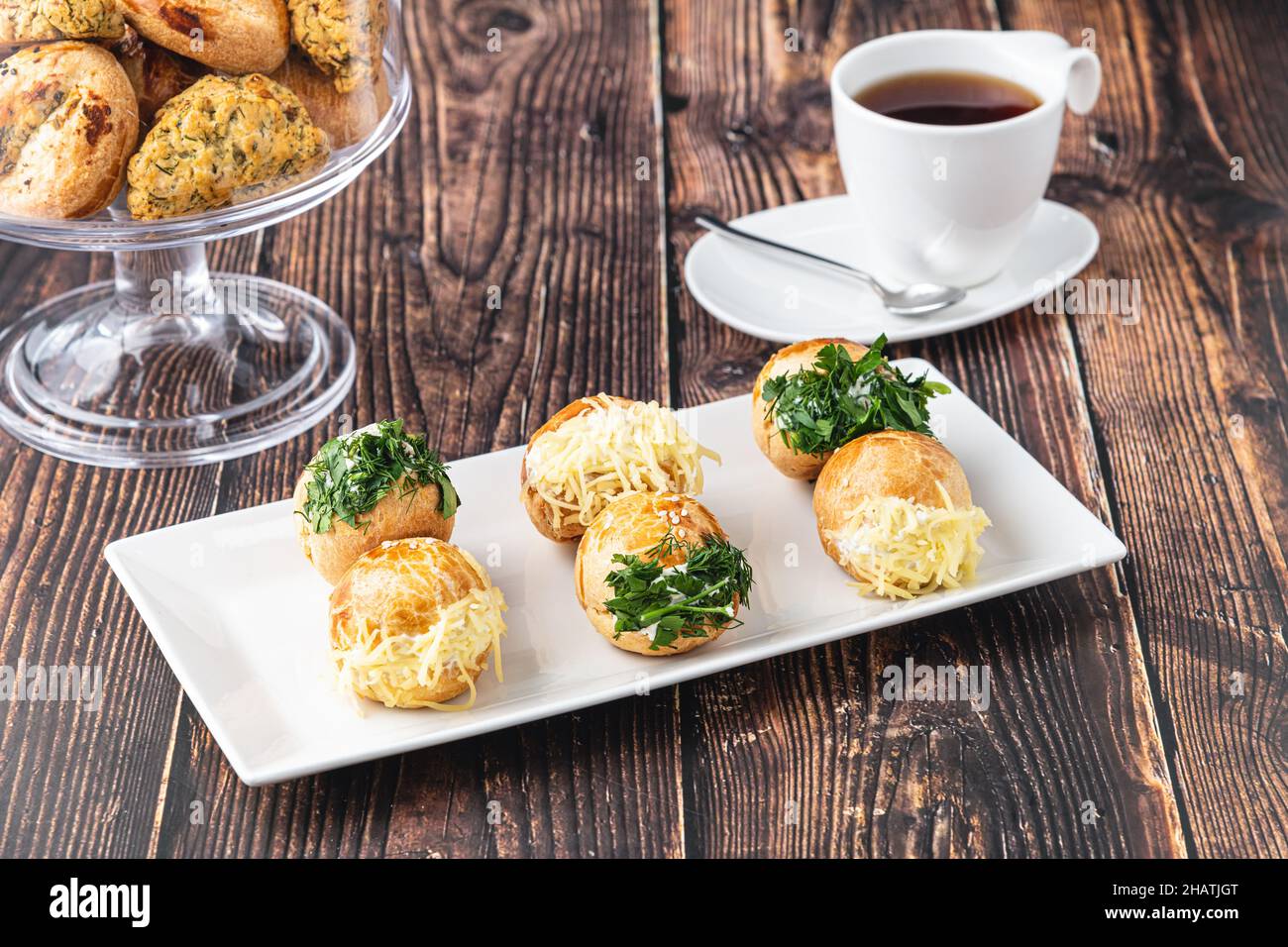 Turkish pastry filled with dill, parsley, cream cheese and cheddar ...