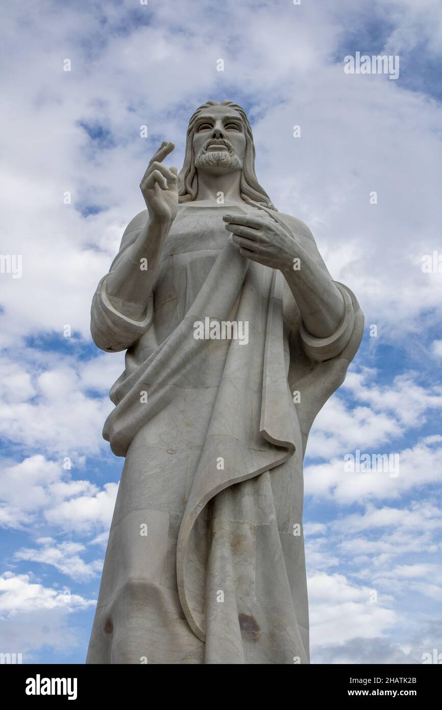 LA HABANA, CUBA - Nov 04, 2021: A vertical shot of the statue of Jesus ...