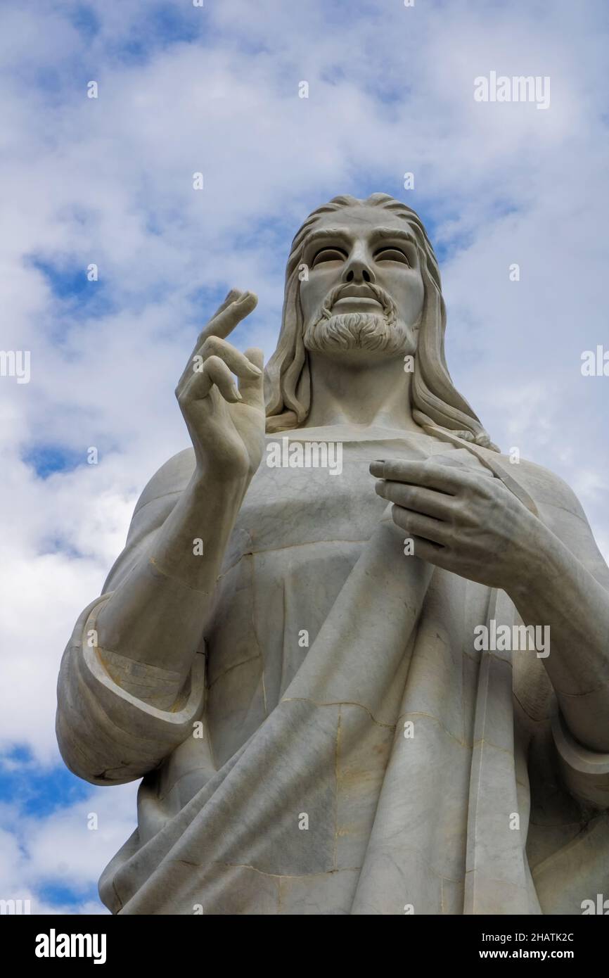 LA HABANA, CUBA - Nov 04, 2021: A vertical shot of the statue of Jesus ...