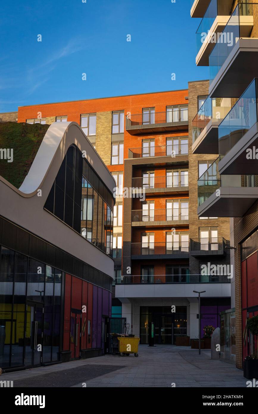 Modern residential housing development in central Ealing in west London ...