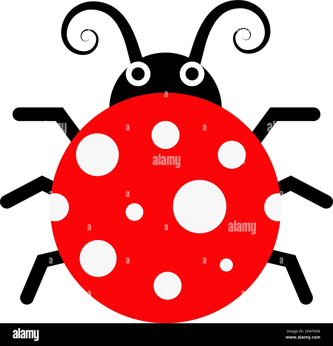Funny little insect. Red ladybug beetle character Stock Vector Image ...
