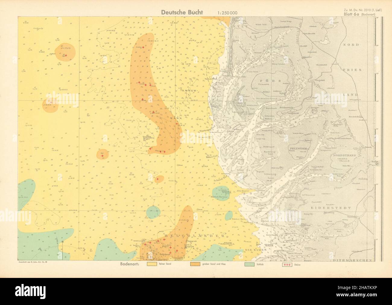 6a. Frisian Islands. Schleswig west coast. KRIEGSMARINE Nazi map 1940 ...