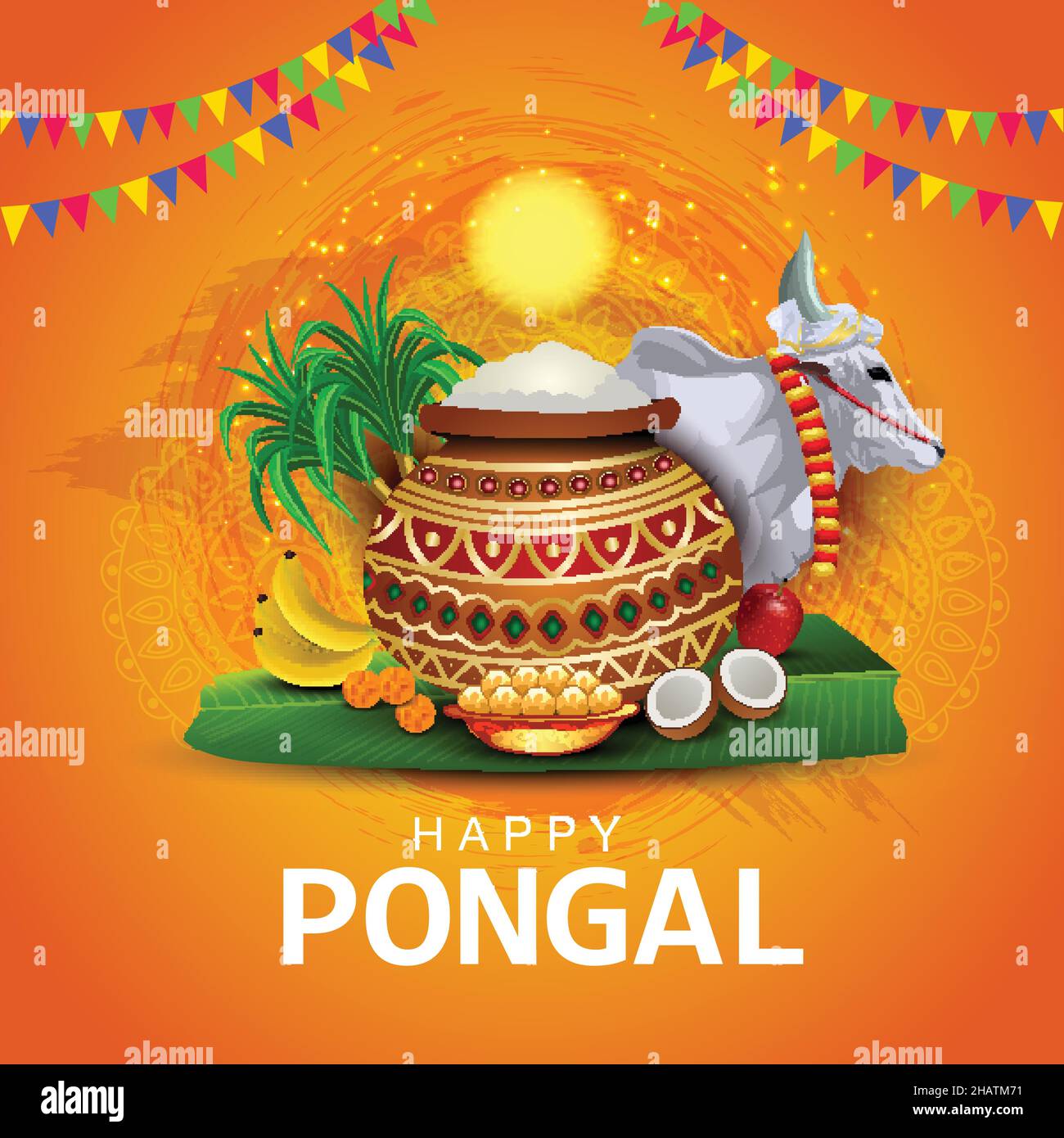 South Indian harvesting festival, Happy Pongal celebrations greetings ...