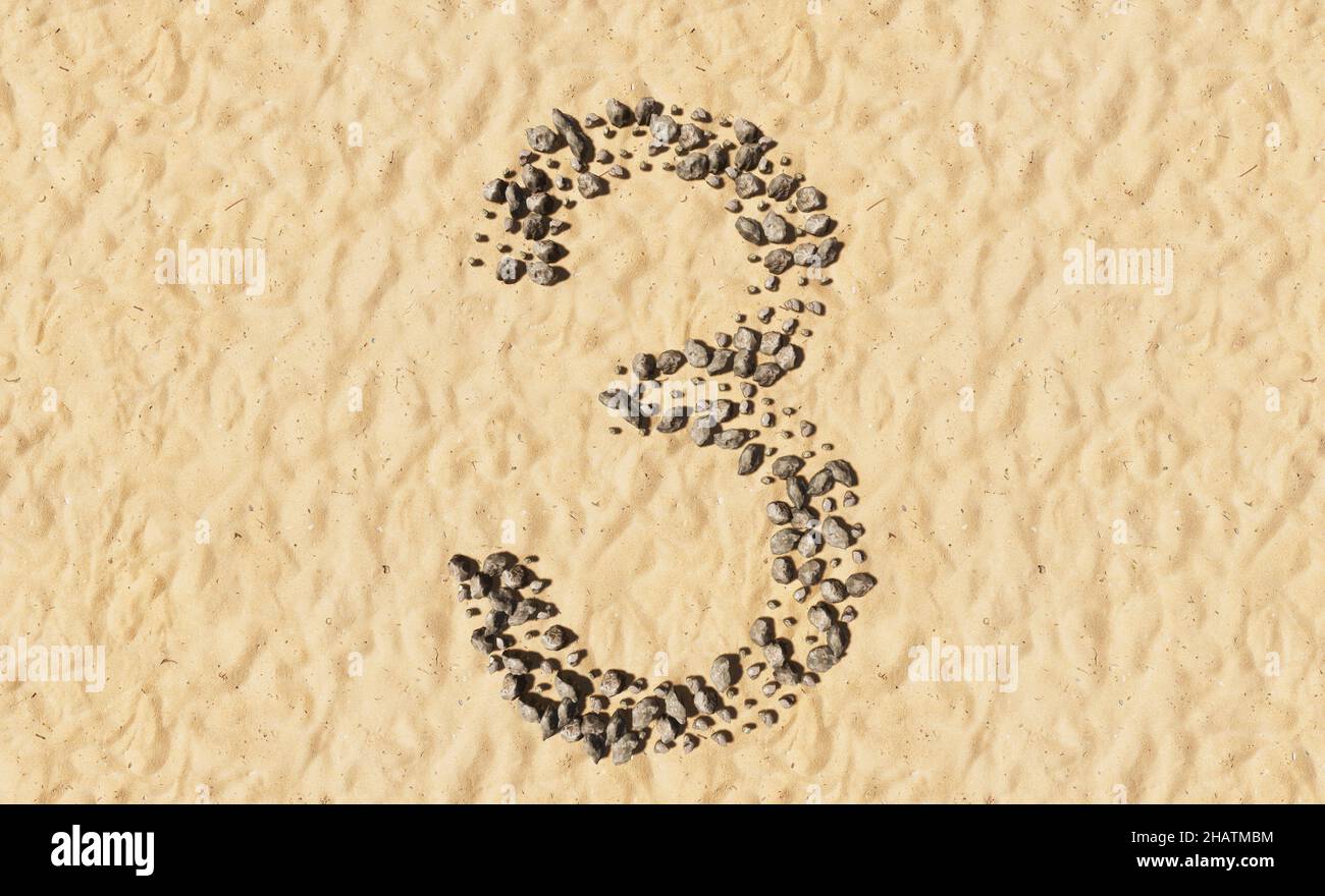 Concept or conceptual stones on beach sand handmade symbol shape ...