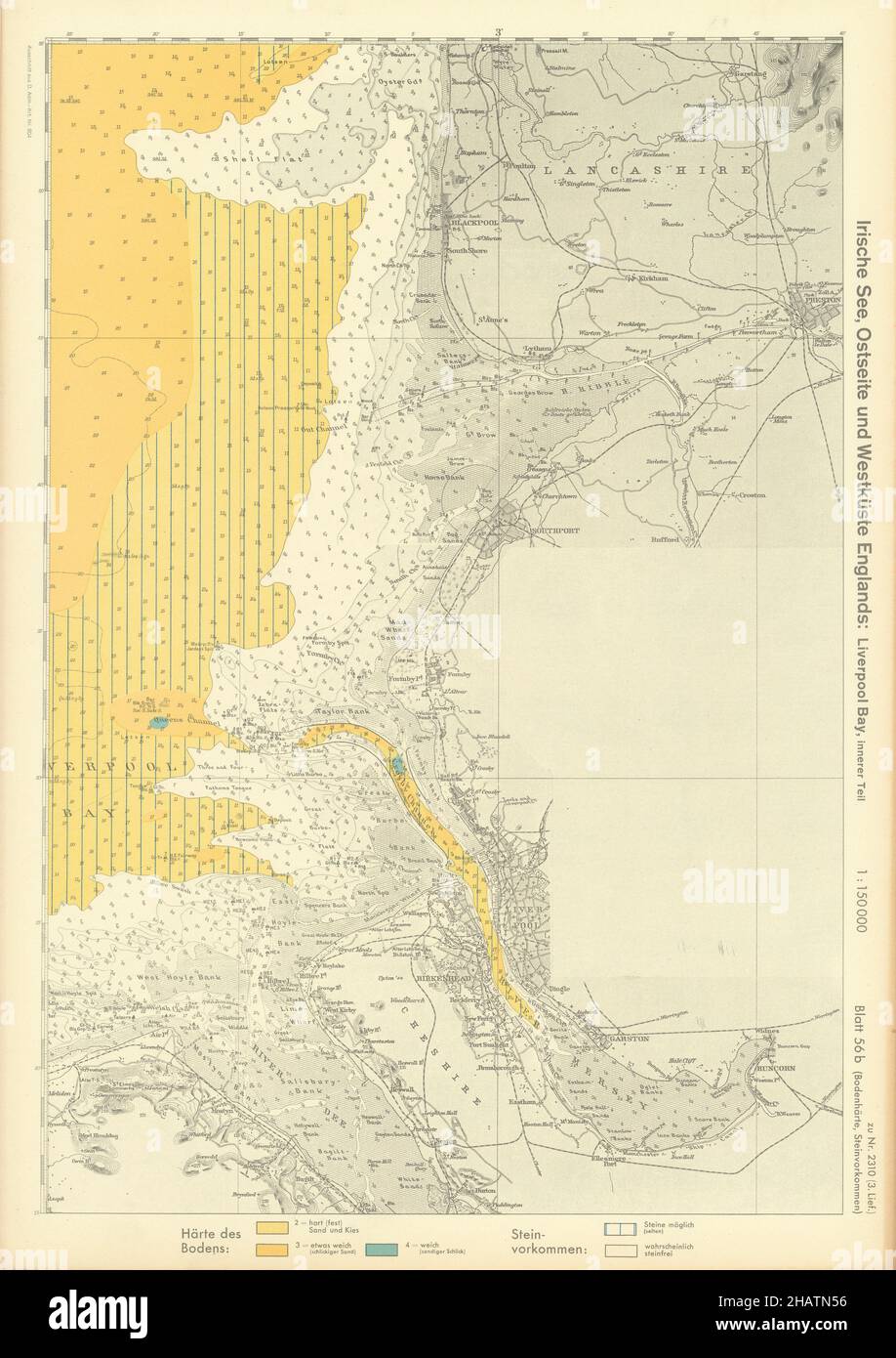 56b. Liverpool Bay. Ribble Estuary Lancashire coast. KRIEGSMARINE Nazi ...