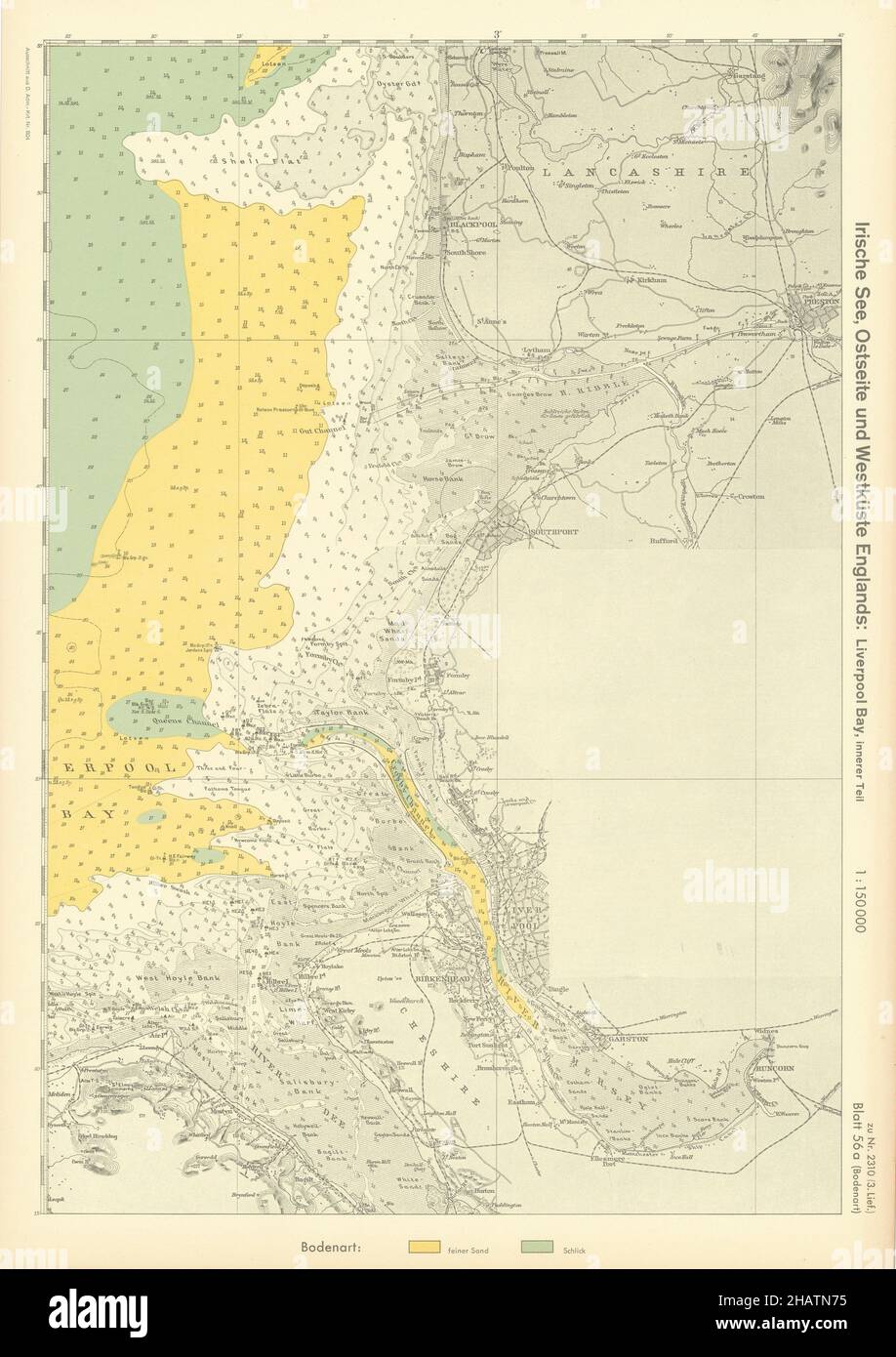 56a. Liverpool Bay. Ribble Estuary Lancashire coast. KRIEGSMARINE Nazi ...