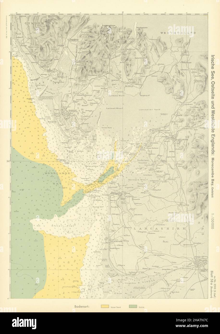 Morecambe bay map 20th century hi-res stock photography and images - Alamy