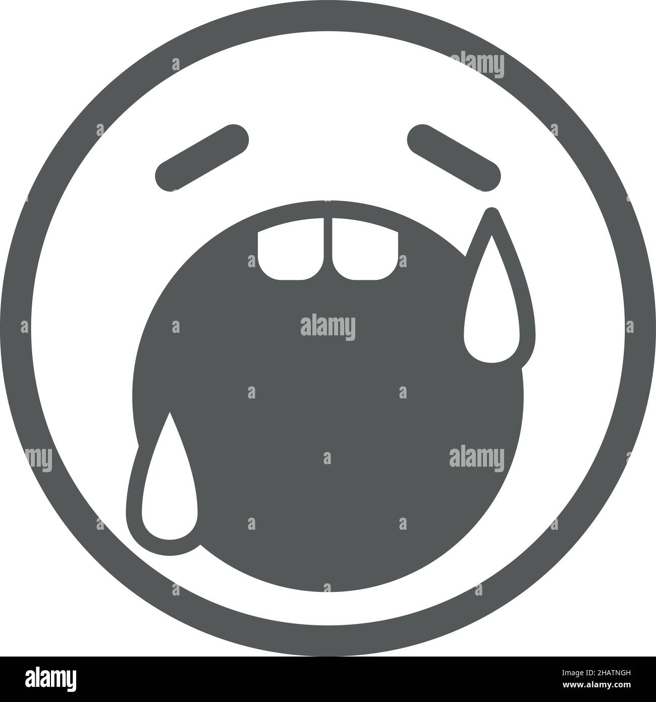 Crying icon. Bursting in tears face with wide open mouth Stock Vector ...