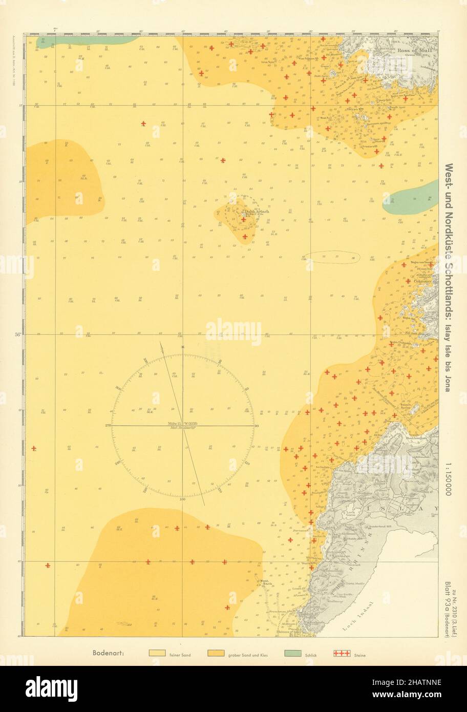 93a. Islay to Iona. Mull. Argyll. Scotland. KRIEGSMARINE Nazi map 1940 ...