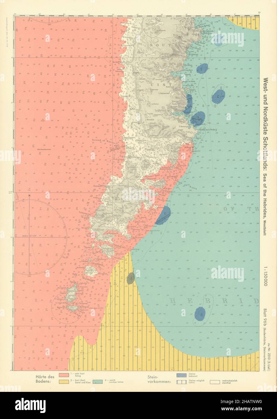 96b. South Uist Barra Bishop's Isles Hebrides. KRIEGSMARINE Nazi map ...